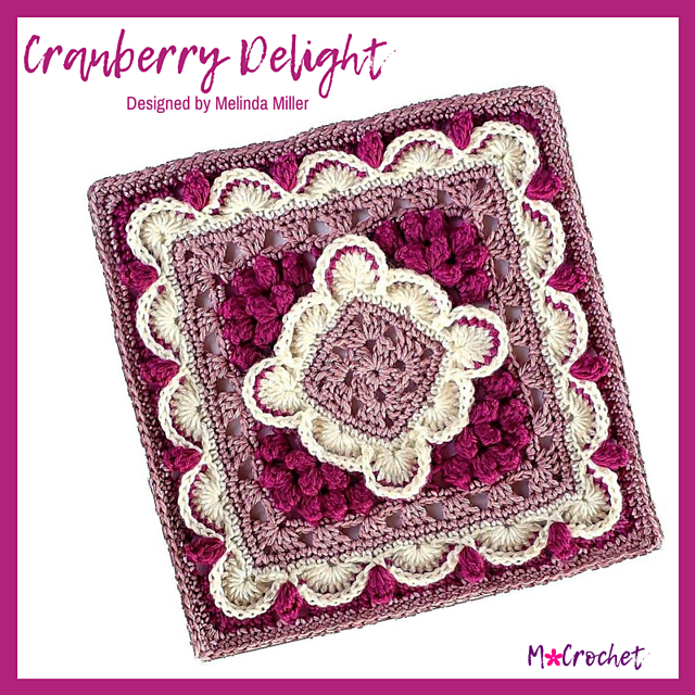 Ravelry: Cranberry Delight Afghan Square pattern by Melinda Miller