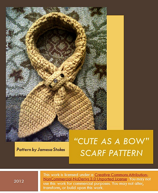 Ravelry: Cute as a Bow Scarf pattern by Jamesa Stokes