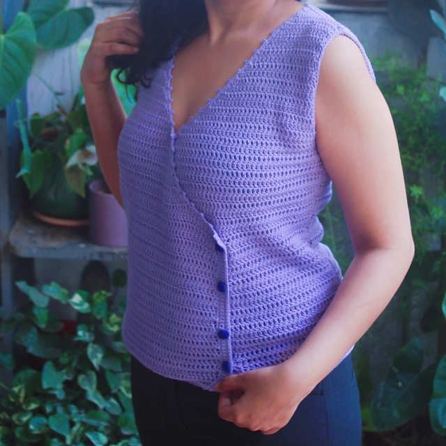Ravelry: The purple wrap top pattern by Komal Raj