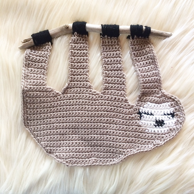 Ravelry: Sloth Crocheted Wall Hanging pattern by Mickyla Jackson