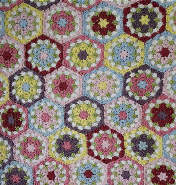 Ravelry: Flower Hexagon Blanket pattern by Ruby & Custard