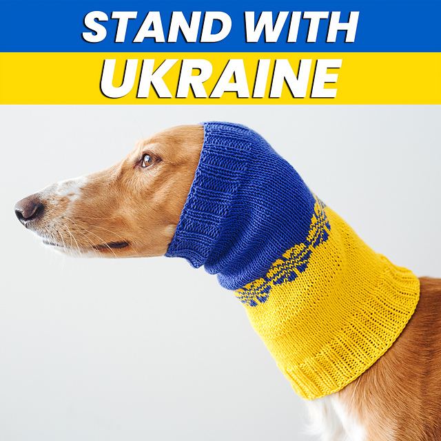 Ravelry: Ukraine support Sunflower dog snood pattern by Mio, my Dog