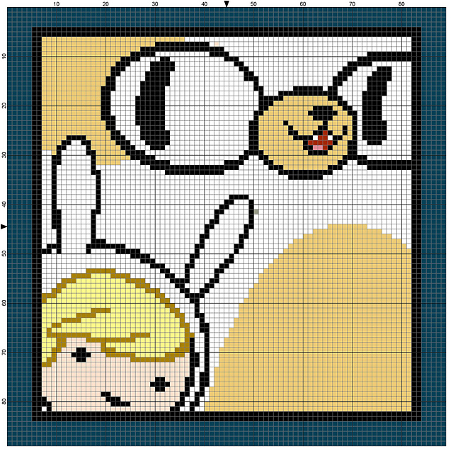 Ravelry: Adventure Time: Fionna and Cake Chart pattern by Kelsey Cretcher
