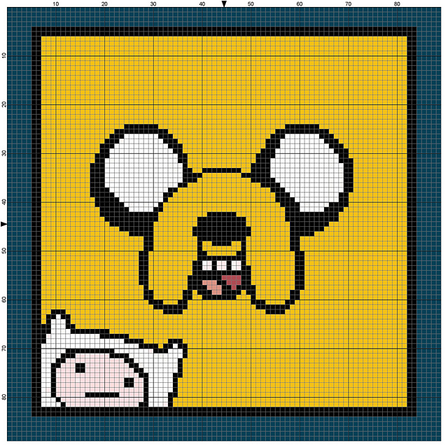 Ravelry: Adventure Time: Finn and Jake Chart pattern by Kelsey Cretcher