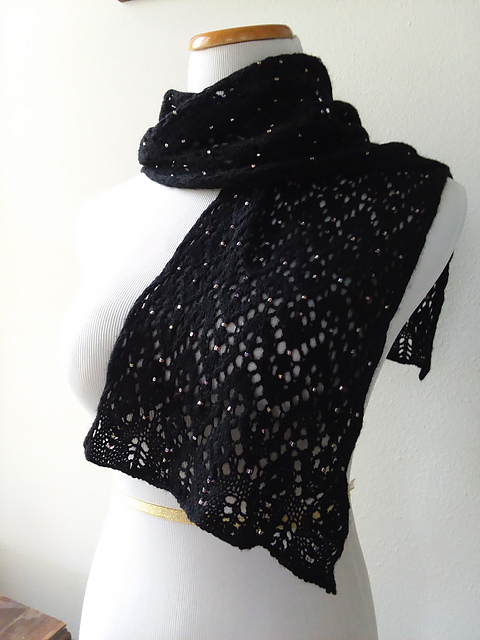 Ravelry: Little Black Scarf pattern by Jennifer Stegmann