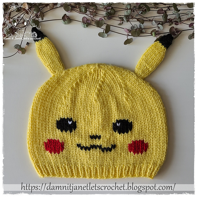 Ravelry: Pikachu Beanie pattern by Janet Carrillo