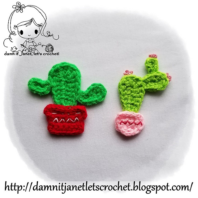 Ravelry: Cactus Applique pattern by Janet Carrillo