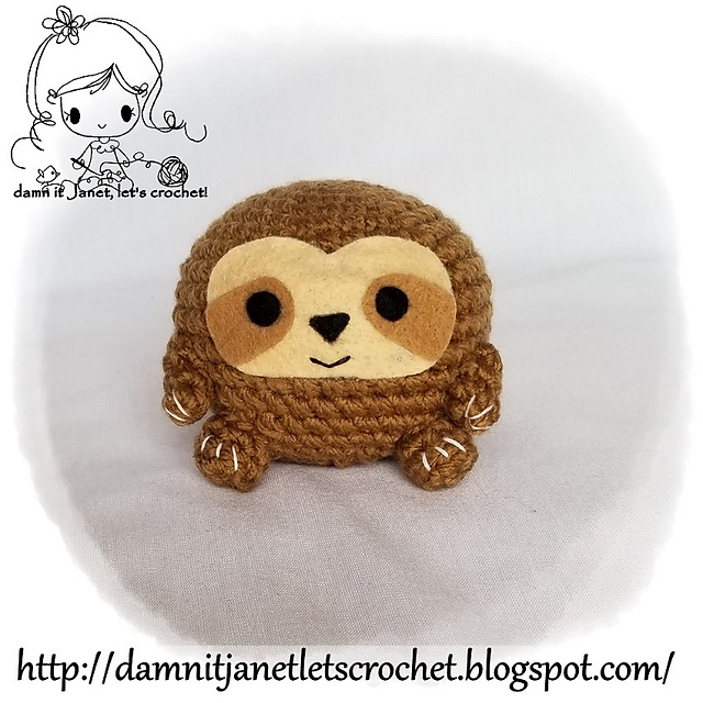 Ravelry: Round Plush Sloth pattern by Janet Carrillo