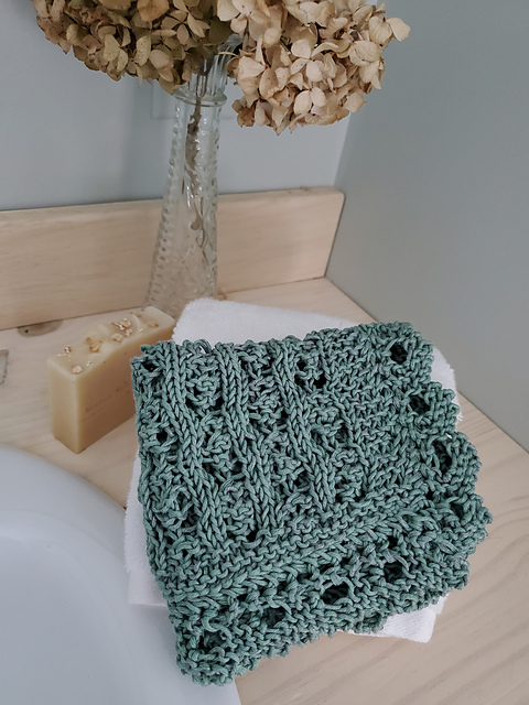 Ravelry: Floral Lace Face Cloth pattern by ModernVintageKnitsCo