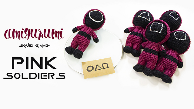 Ravelry: Squid Game Pink Soldiers pattern by Ohchives