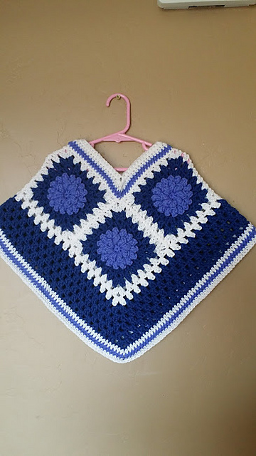 Ravelry: Toddler Popcorn Flower Poncho pattern by Morgan Rael