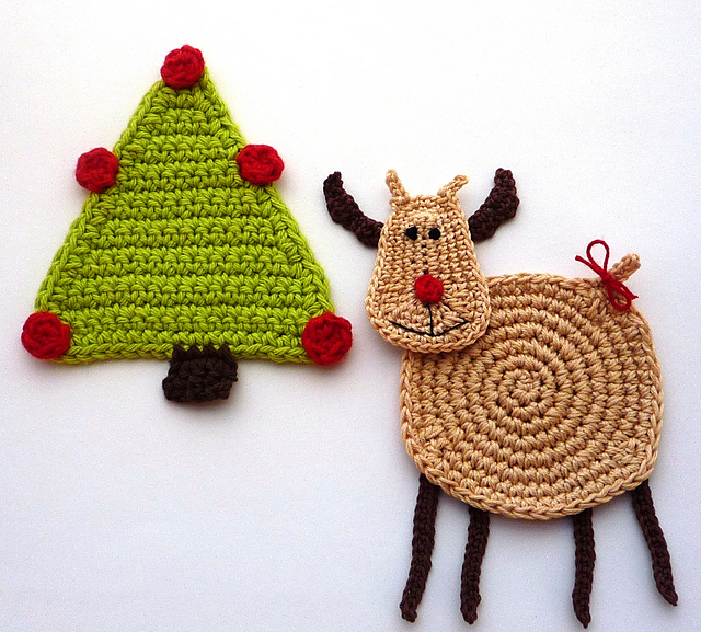 Ravelry: Rudolf the Christmas Reindeer Coaster pattern by Monika Mrozkova