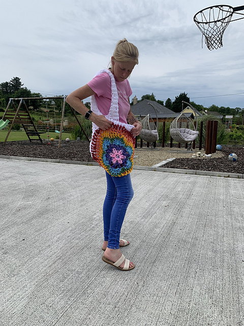 Ravelry: African Floral Rainbow Bag pattern by James Cummins