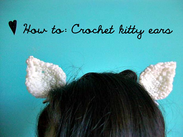 Ravelry: How to: Crochet Kitty Ears pattern by Mooeyandfriends