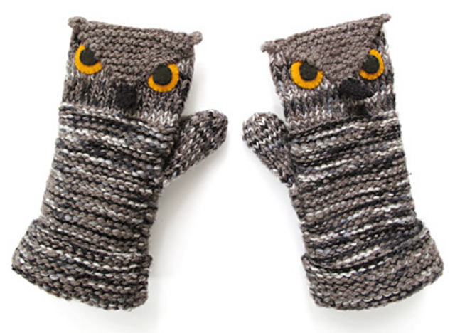 Ravelry: Owl Mittens pattern by Morehouse Designs