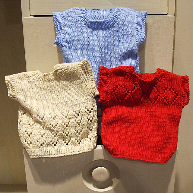 Ravelry: Baby Singlets (Three Styles) pattern by Leanne Crofts