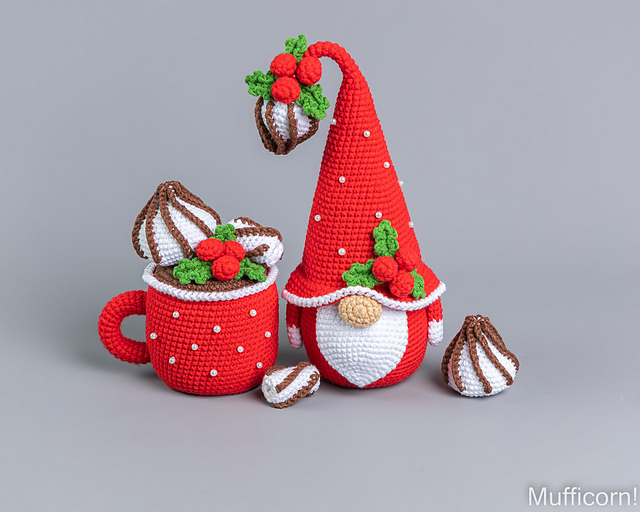 Ravelry: Gnome with mug and meringue pattern by Olga Chemerys