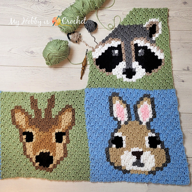 Ravelry: Jayg C2C Raccon Block pattern by Kinga Erdem