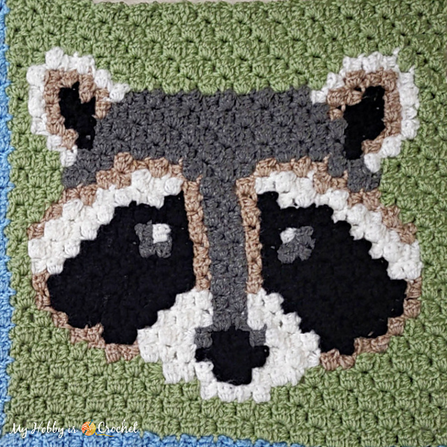 Ravelry: Jayg C2C Raccon Block pattern by Kinga Erdem