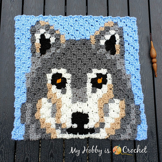 Ravelry: Grey Wolf C2C Square pattern by Kinga Erdem