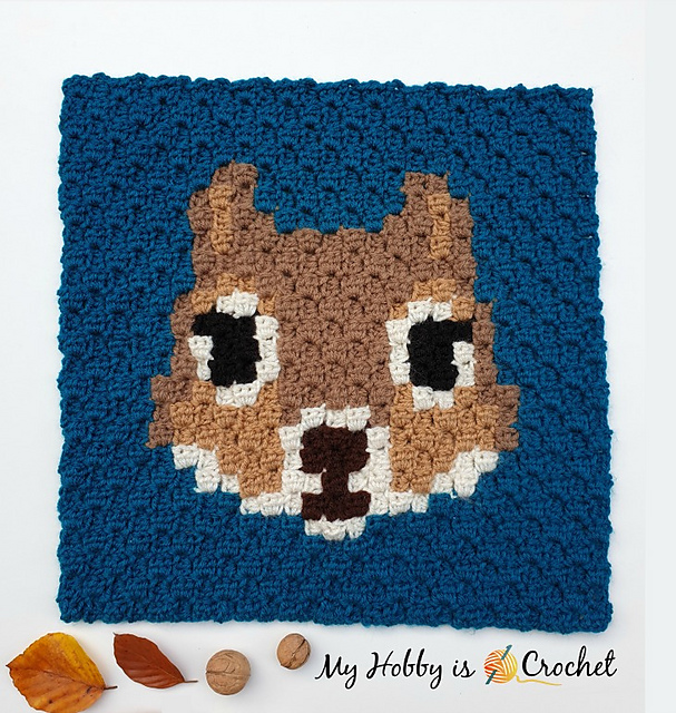 Ravelry: Squirrel C2C Square pattern by Kinga Erdem