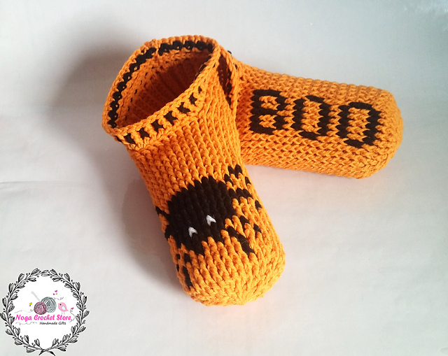 Ravelry: Spider BOO Slippers pattern by Engy Mohsen
