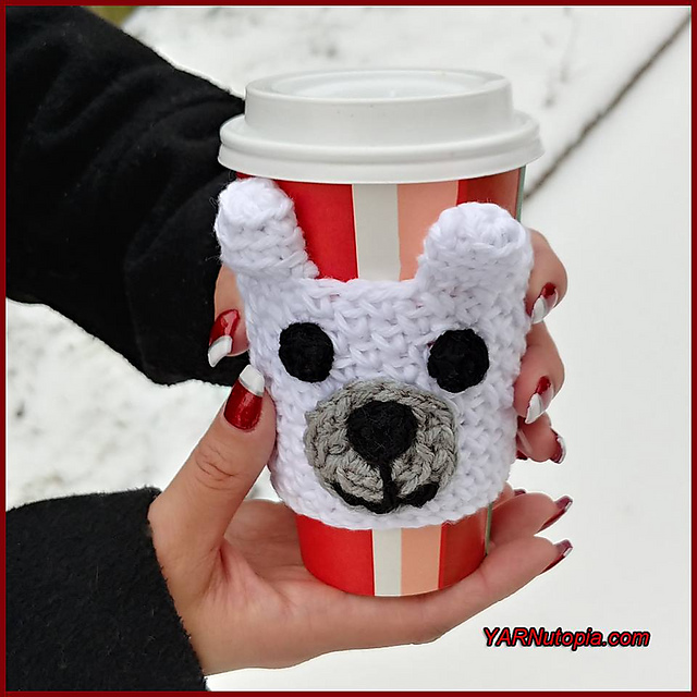 Ravelry: Polar Bear Cup Cozy pattern by Nadia Fuad