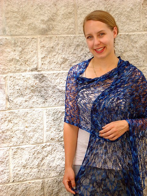 Ravelry: Maharashtra Silk Ocean Blue Lace Wrap pattern by Nancy Nagle