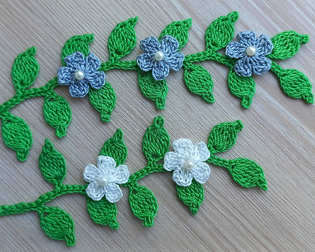 Ravelry: Crochet branch with leaves pattern by Natalia Kulik