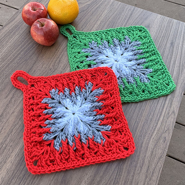 Ravelry: Granny Mosaic Potholders pattern by Natalie Lviv