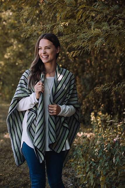 Ravelry: Sage striped Ruana pattern by Nazanin S. Fard