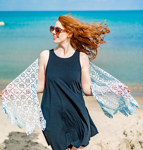 Ravelry: Ocean Mist Filet Crochet Wrap pattern by Nazanin S. Fard