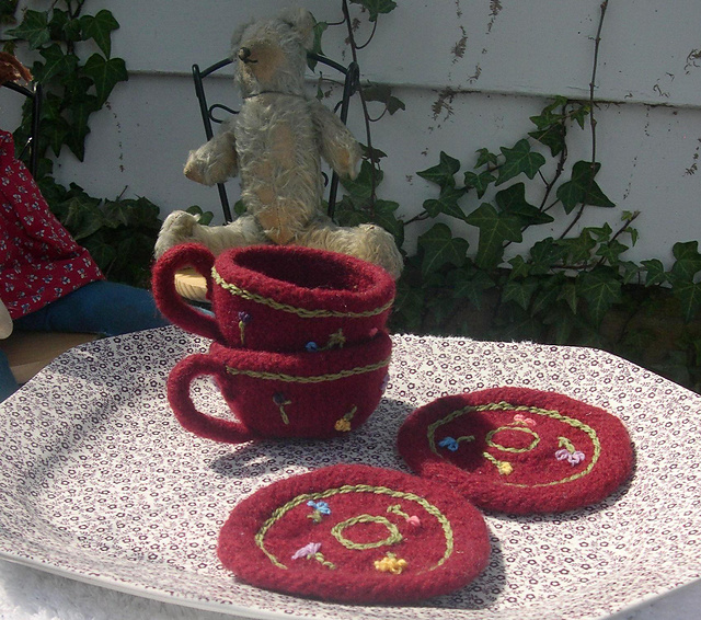 Ravelry: Knitted/Felted Teacup and Saucer pattern by Anita M. Wheeless