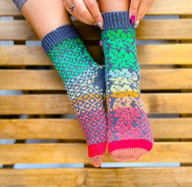 Ravelry: Top Down November 2022 Socks pattern by Dolly Laishram Bhardwaj