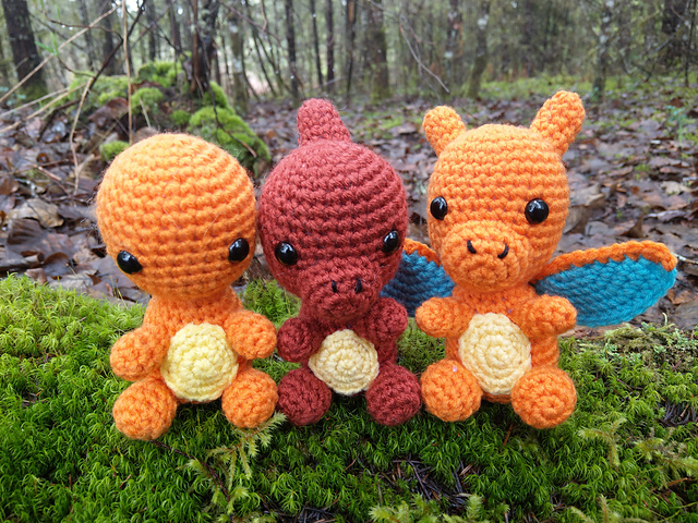 Ravelry: Chibi Charmander Evolution pattern by The Nerdy Knitter