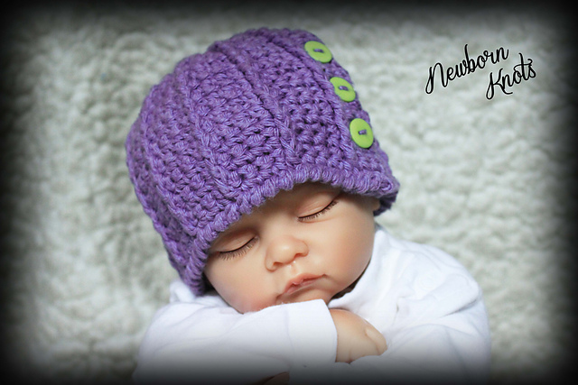 Ravelry: Ribbed Button Up Baby Hat. #32 pattern by Amanda Chapman