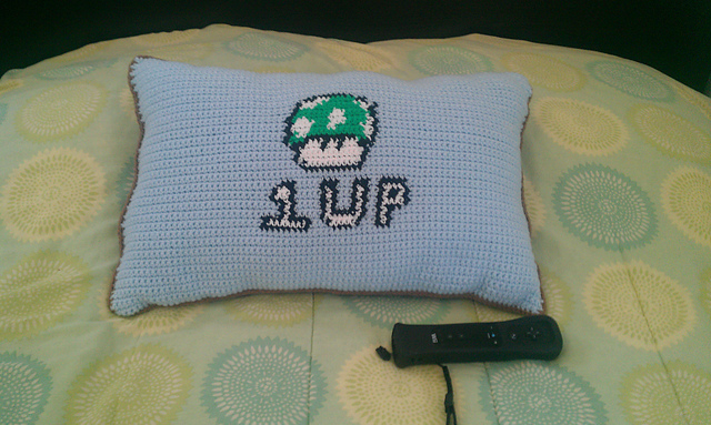 Ravelry: 1 Up Mario Pillow Pattern pattern by Nic Rochet