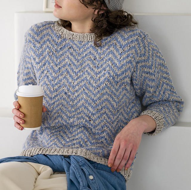 Ravelry: F Herringbone Sweater pattern by Puppy (Daidoh International ...