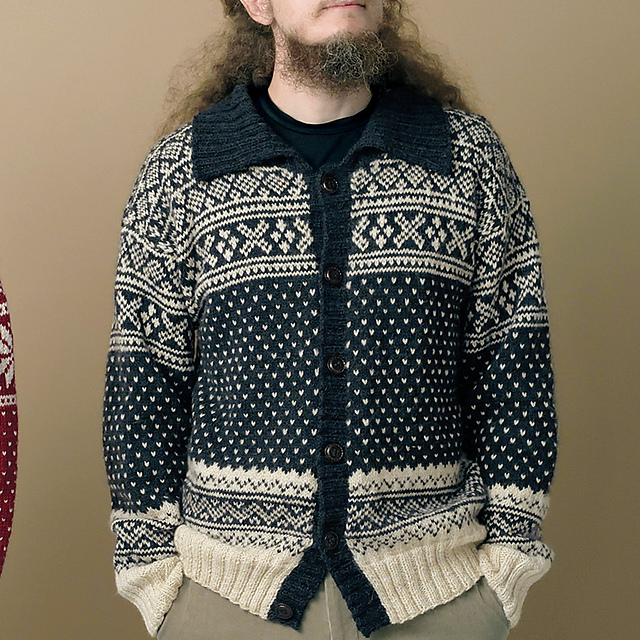 Ravelry: p. 18 Stesdal Kofte Men's Jacket pattern by Mayumi Kawai (河合真弓)