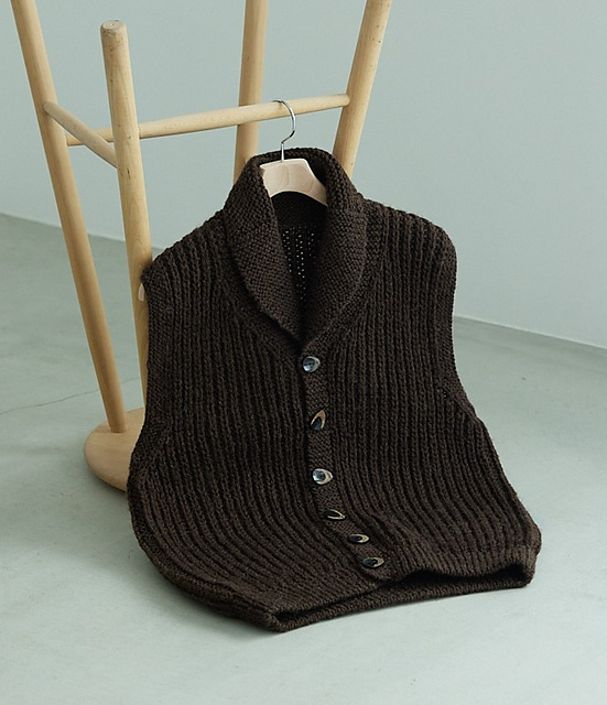 Ravelry: #16 Shawl Collar Vest pattern by Atsuko Takeda (武田敦子)