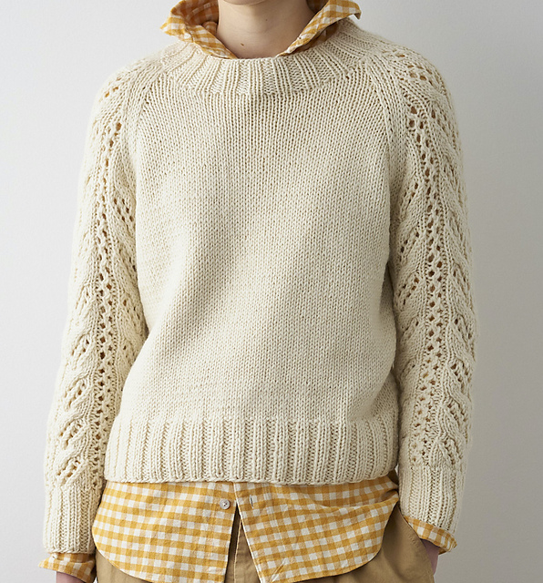 Ravelry: I Lace Sleeve Raglan pattern by Puppy (Daidoh International, Ltd.)