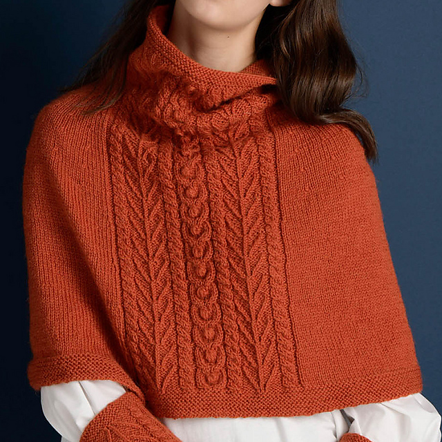 Ravelry: p.43 Orange Aran Cape pattern by Rieko Tamamura 玉村利恵子