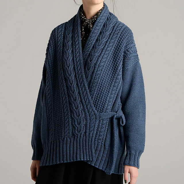 Ravelry: p.24 Aran Crossover Cardigan pattern by michiyo