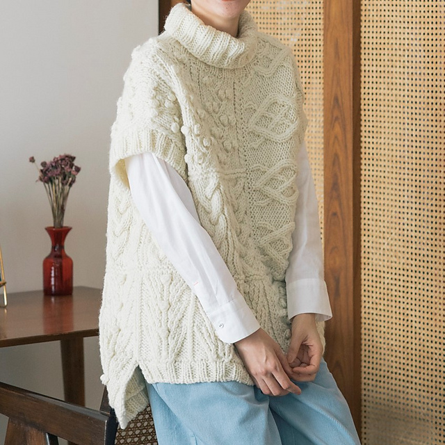 Ravelry: p.37 Aran Knit Vest pattern by Kana Sato(佐藤かな)
