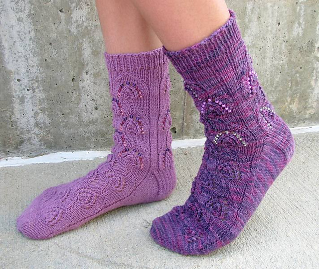 Ravelry: Beaded Peacock Socks pattern by Daniela Nii