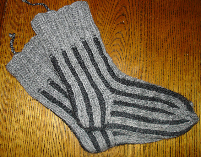 Ravelry: Striped Thick Socks pattern by Nina Figenschau
