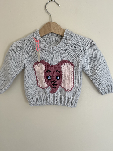 Ravelry: Baby elephant sweater pattern by Not Just Nana’s Knit