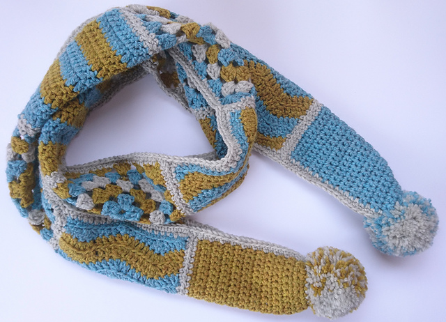 Ravelry: Crochet scarf (joined sampler squares) pattern by Deanne Shoyer