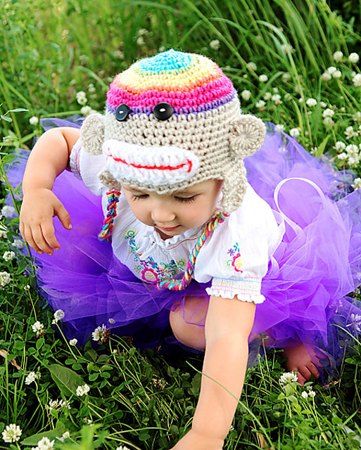 Ravelry: Rainbow Sock Monkey Beanie pattern by Kristi Simpson