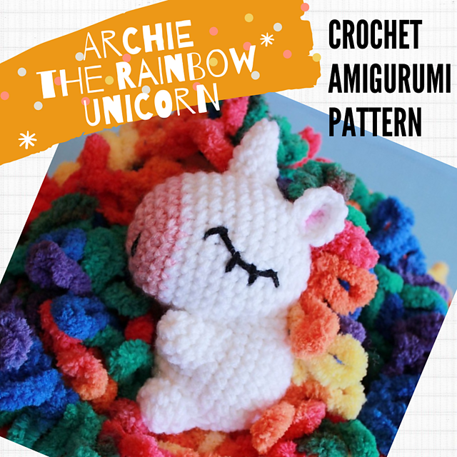 Ravelry: Archie the rainbow Unicorn pattern by ohana craft